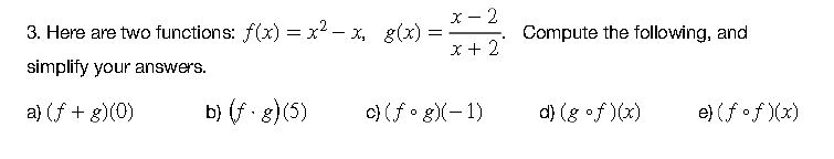 Solved X-2 = = Compute the following, and x + 2 3. Here are | Chegg.com