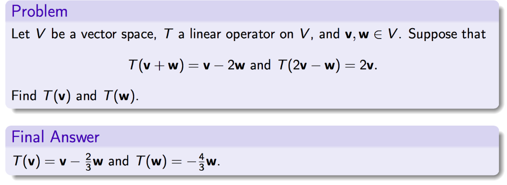 Solved Problem Let V be a vector space, T a linear operator | Chegg.com