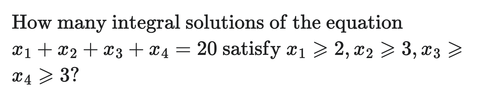 Solved How many integral solutions of ﻿the | Chegg.com