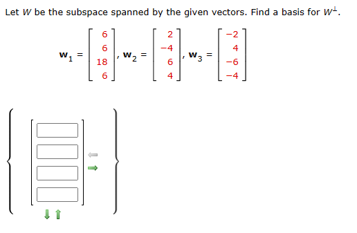Solved Let W ﻿be the subspace spanned by the given vectors. | Chegg.com