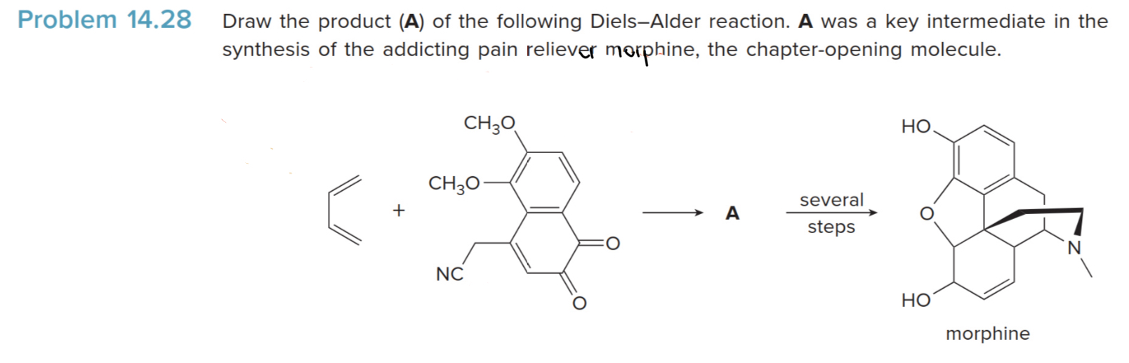 Solved Problem 14.28 ﻿Draw the product (A) ﻿of the following | Chegg.com