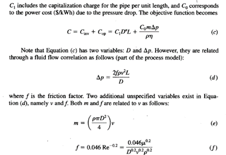 EXAMPLE 13.1 OPTIMAL PIPE DIAMETER Example 2.8 | Chegg.com