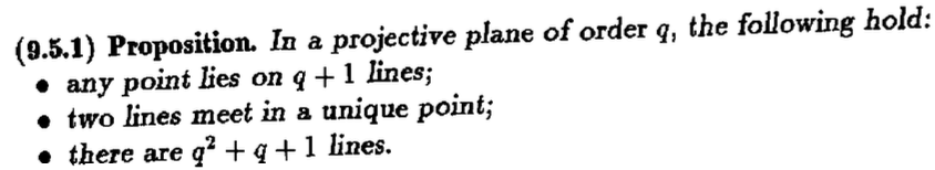 Solved (9.5.1) Proposition. In a projective plane of order | Chegg.com