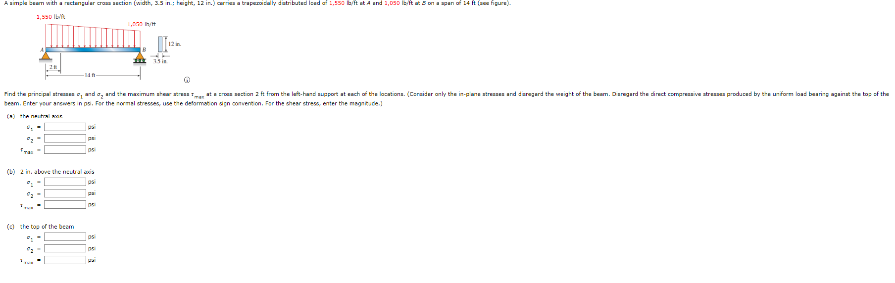 Solved A simple beam with a rectangular cross section | Chegg.com