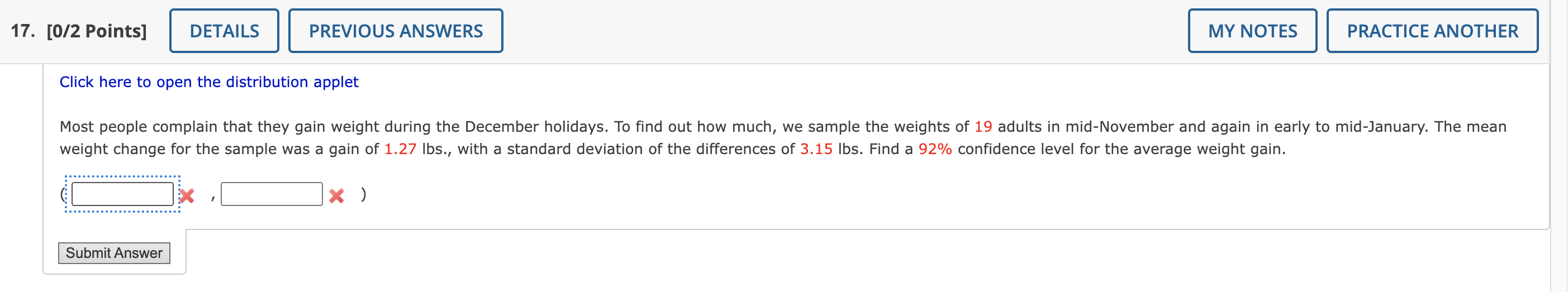 Solved weight change for the sample was a gain of 1.27 lbs., | Chegg.com