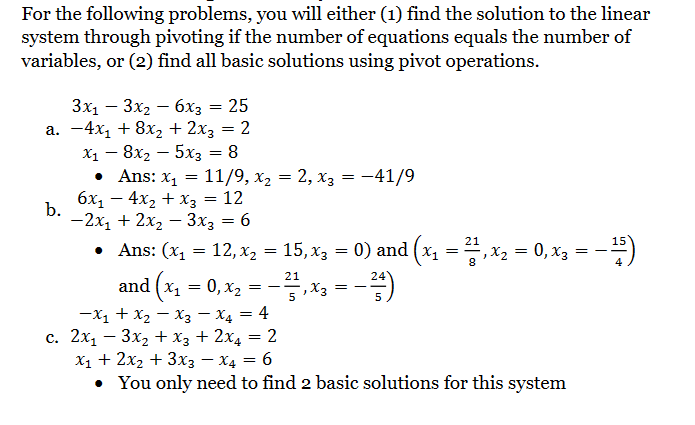 Solved For the following problems, you will either (1) find | Chegg.com