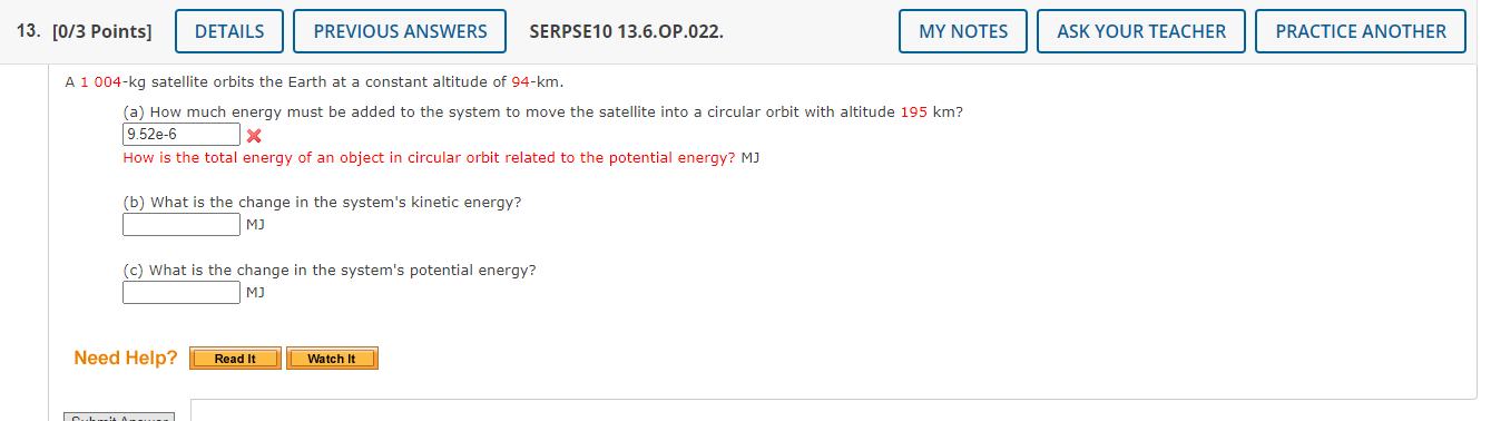 Solved 13. [0/3 Points] DETAILS PREVIOUS ANSWERS SERPSE10 | Chegg.com