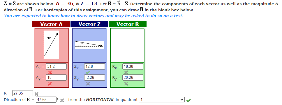 Solved vec(A)&vec(Z) ﻿are shown below. A=36,&Z=13. ﻿Let | Chegg.com