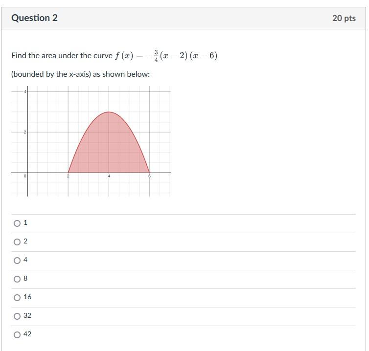 Solved Question 2 Find the area under the curve f (x) = (x - | Chegg.com