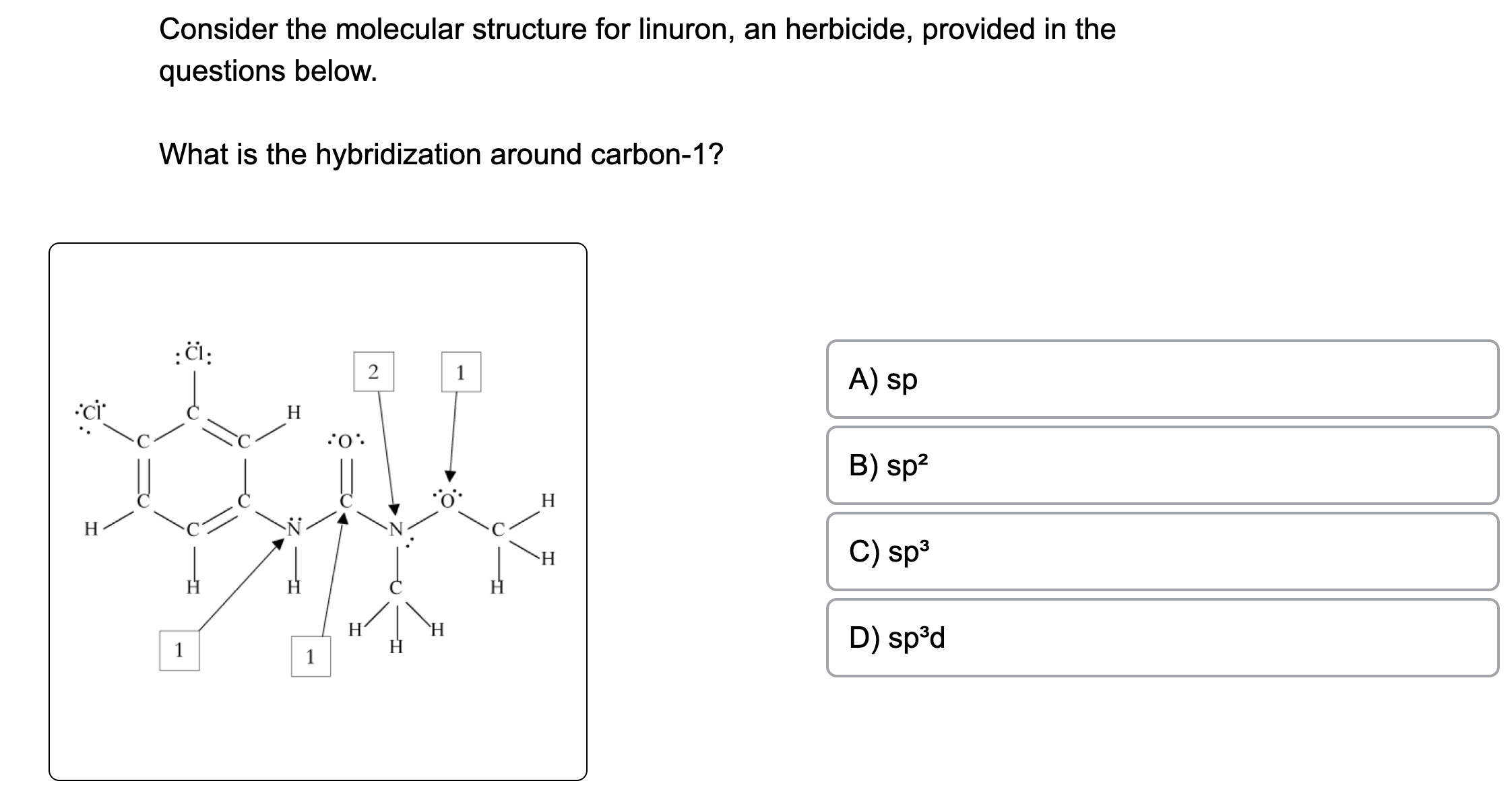 Solved Consider the molecular structure for linuron, an | Chegg.com