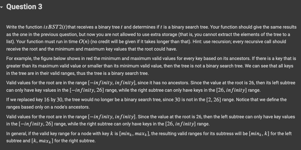 Solved Write The Function Isbstt That Receives A Binary 