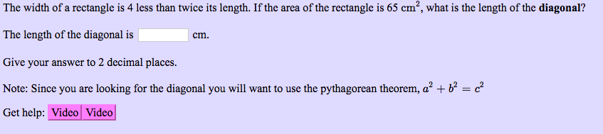 Solved The width of a rectangle is 4 less than twice its | Chegg.com