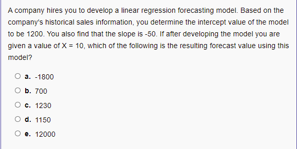 Solved A company hires you to develop a linear regression | Chegg.com