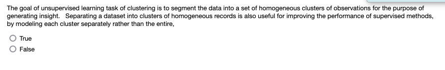 Solved The goal of unsupervised learning task of clustering | Chegg.com