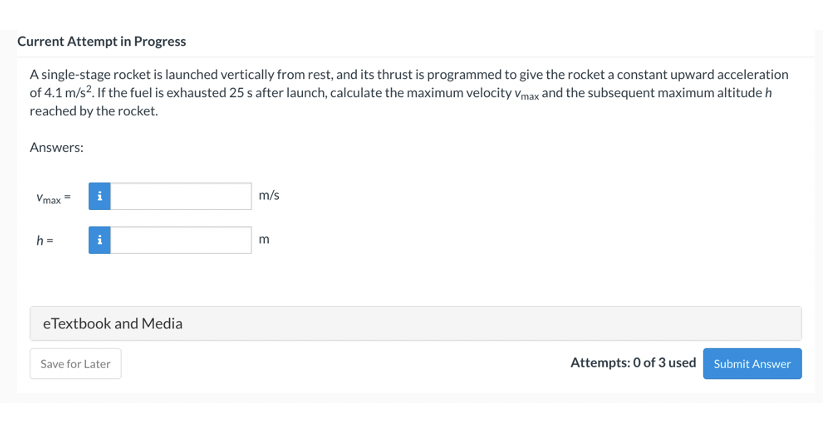 Solved A single-stage rocket is launched vertically from | Chegg.com