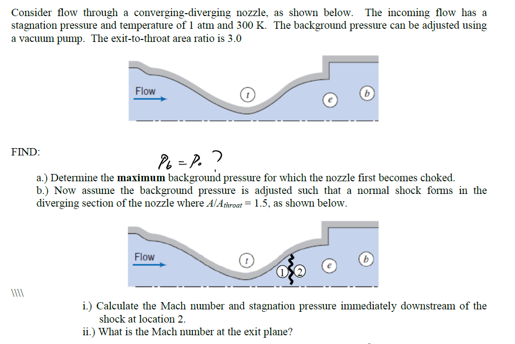 Consider flow through a converging-diverging nozzle, | Chegg.com