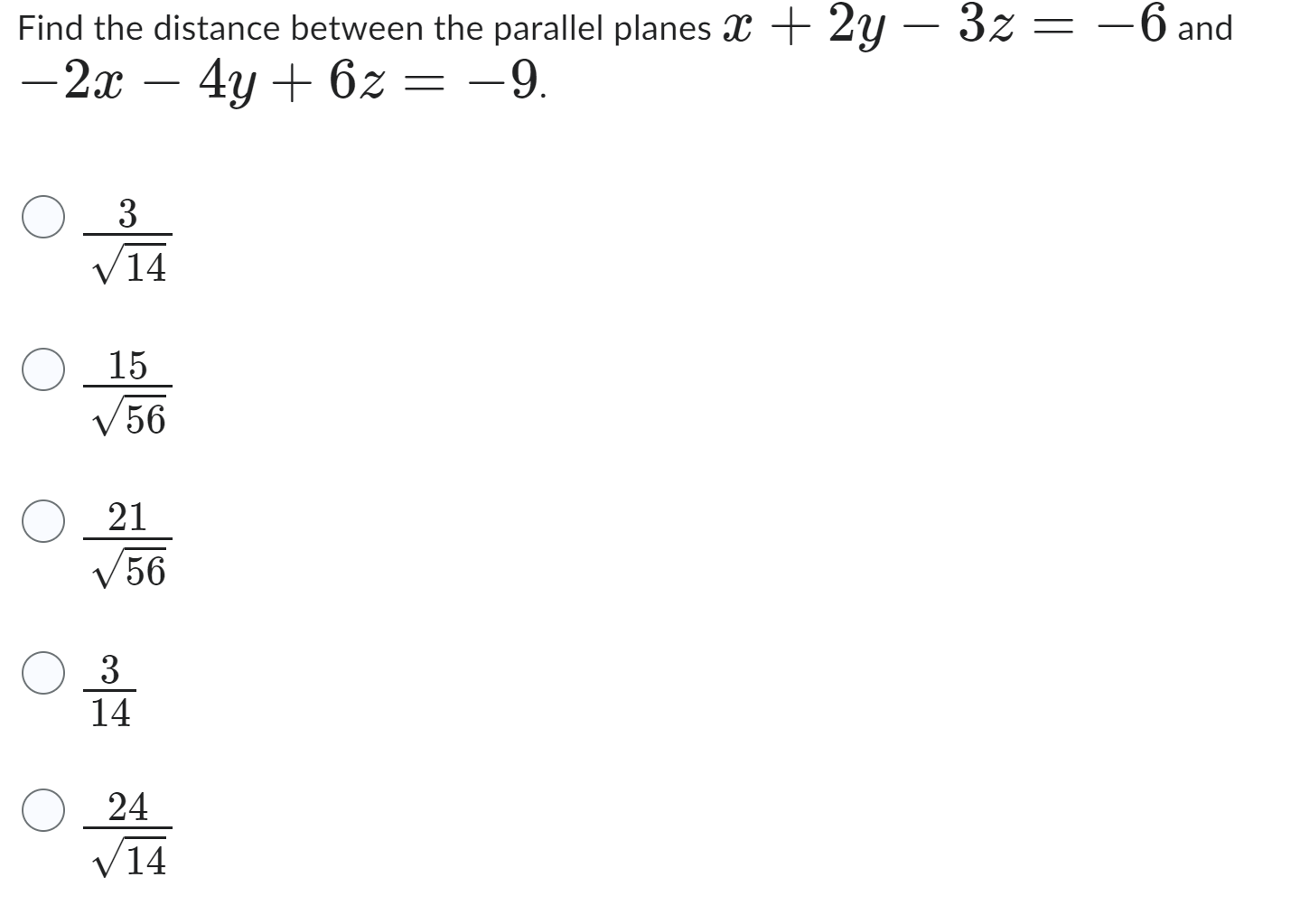 Solved Find the distance between the parallel planes | Chegg.com