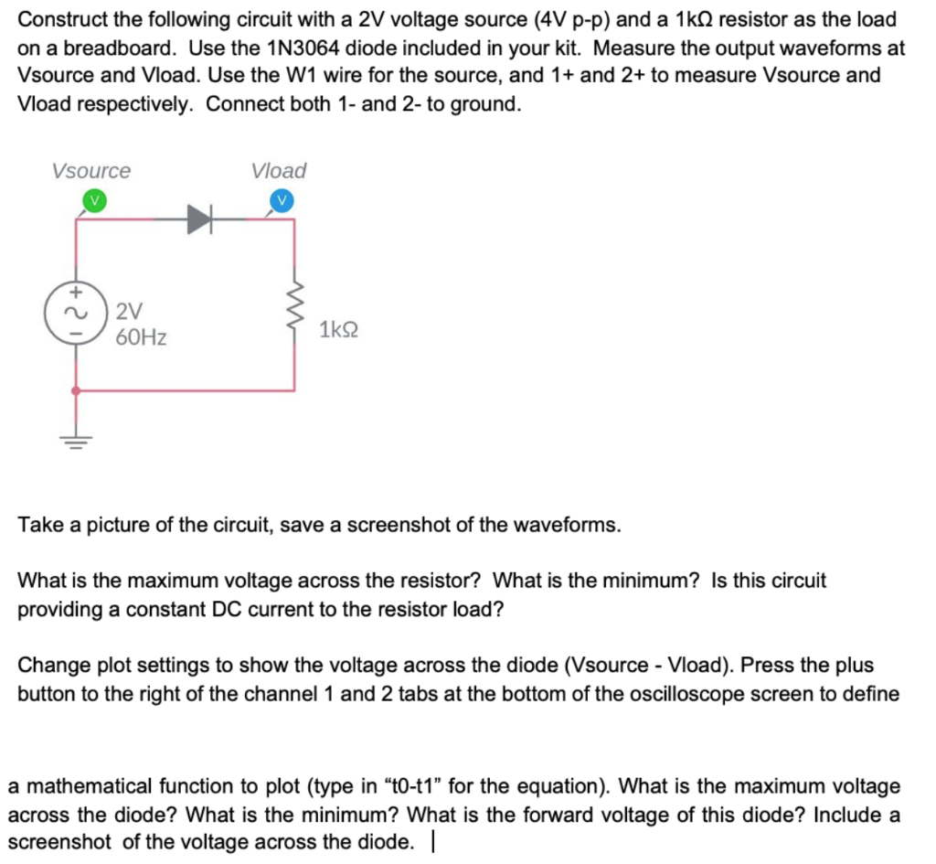 Solved Construct the following circuit with a 2V voltage | Chegg.com