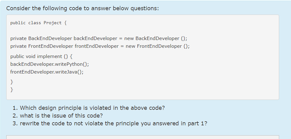 Solved Consider the following code to answer below | Chegg.com