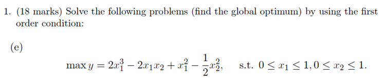 Solved 1. (18 marks) Solve the following problems (find the | Chegg.com