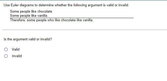 Solved Use Euler diagrams to determine whether the following | Chegg.com