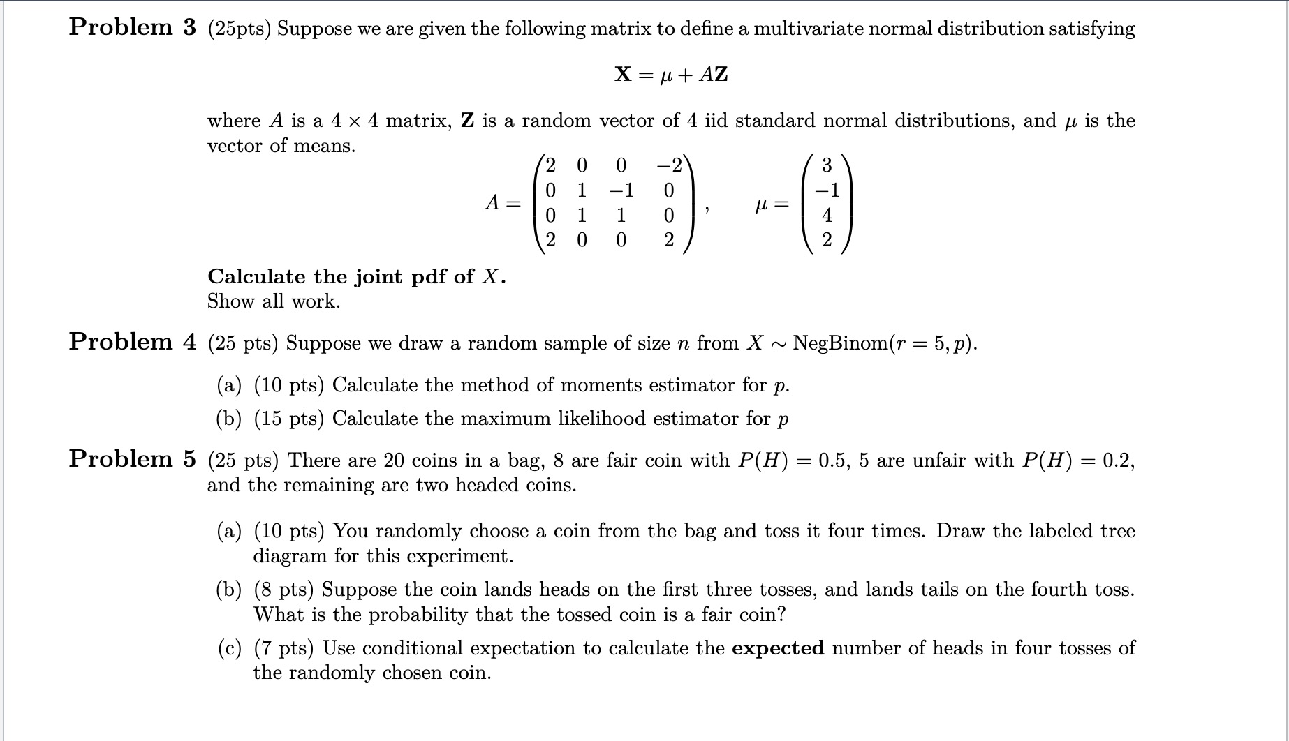 Solved Problem 3 (25pts) ﻿Suppose we ﻿are given the | Chegg.com