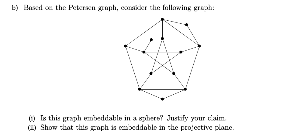 a) Consider the Petersen graph, as shown. (i) Is it | Chegg.com