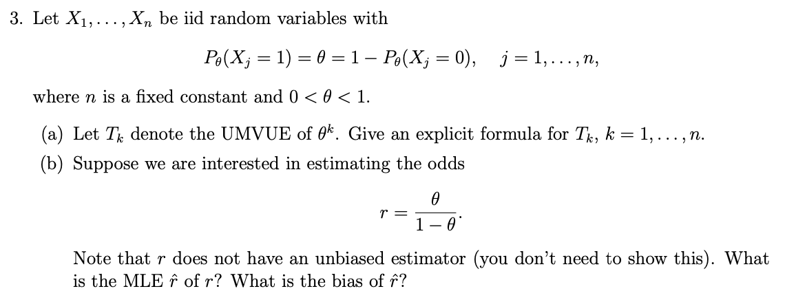 Solved Let x1,dots,xn be ﻿iid random variables | Chegg.com