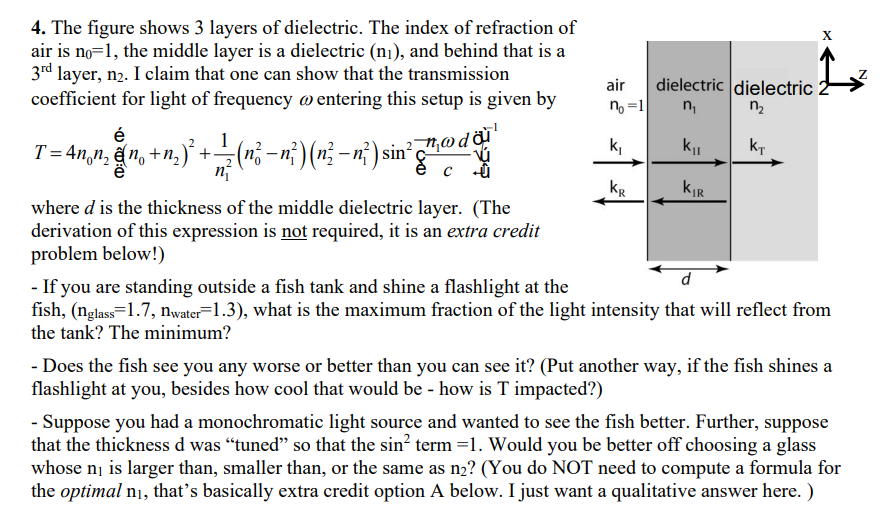 4. The figure shows 3 layers of dielectric. The index | Chegg.com
