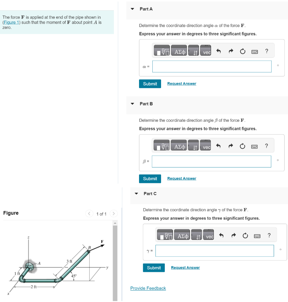 Solved Part CDetermine the coordinate direction angle γ ﻿of | Chegg.com