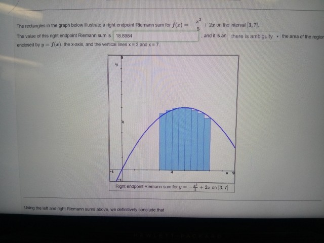 Solved Right endpoint Riemann sum for +2z on 13,71 Using the | Chegg.com