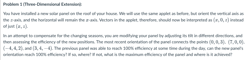Solved Problem 1 Three Dimensional Extension You Have