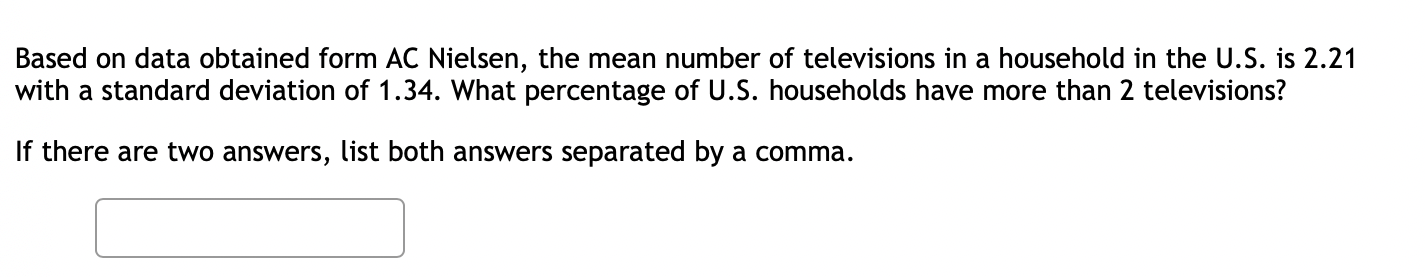 Solved Based on data obtained form AC Nielsen, the mean | Chegg.com