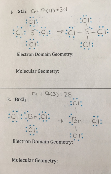 Solved SCl_4 Electron Domain Geometry: Molecular Geometry: | Chegg.com