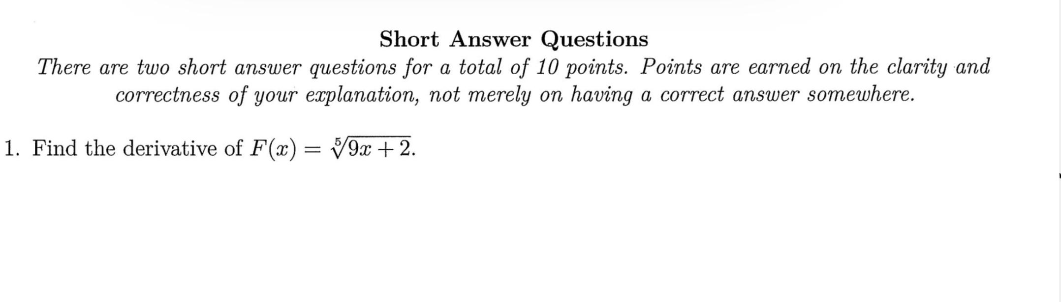 Solved Short Answer Questions There are two short answer | Chegg.com