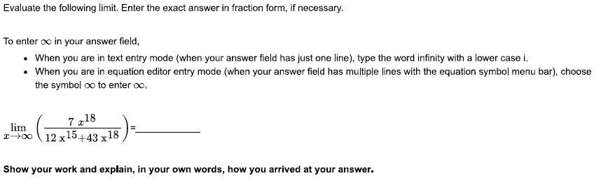 Solved Evaluate the following limit. Enter the exact answer | Chegg.com