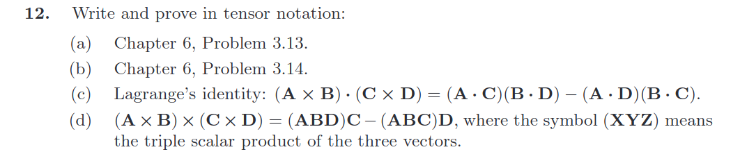 2. Write and prove in tensor notation: (a) Chapter 6, | Chegg.com