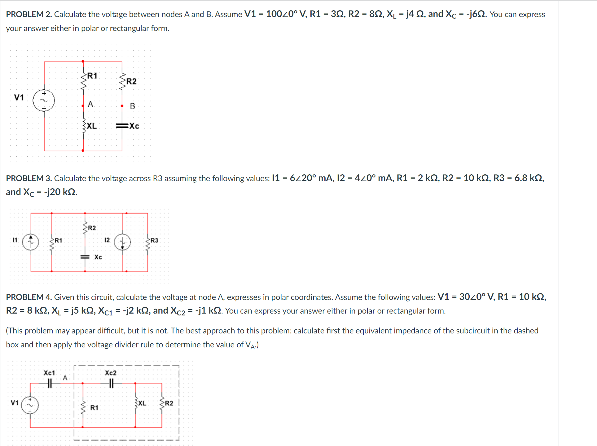 Solved PROBLEM 2. Calculate the voltage between nodes A and | Chegg.com