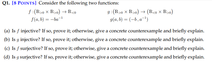 Solved Q1. [8 PoINTS] Consider the following two functions: | Chegg.com