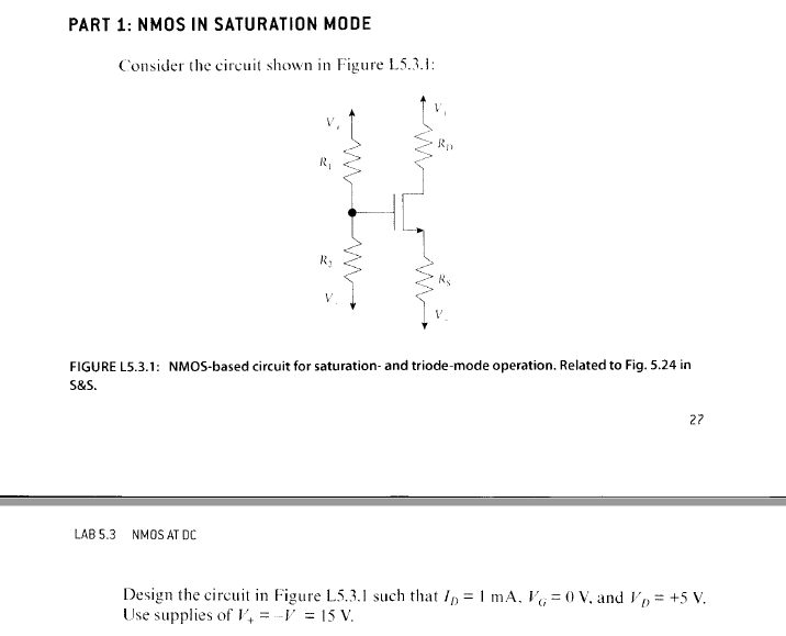PART 2: NMOS IN TRIODE MODE Redesign the circuit in | Chegg.com
