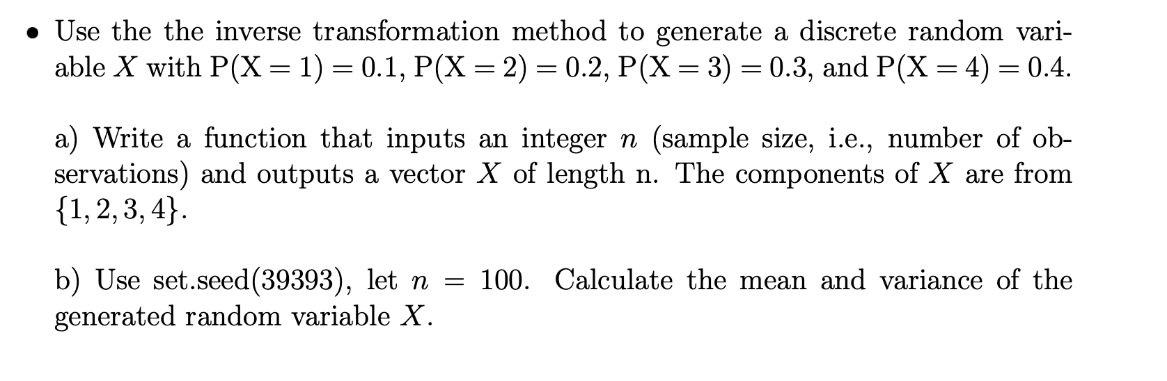 Solved • Use the the inverse transformation method to | Chegg.com