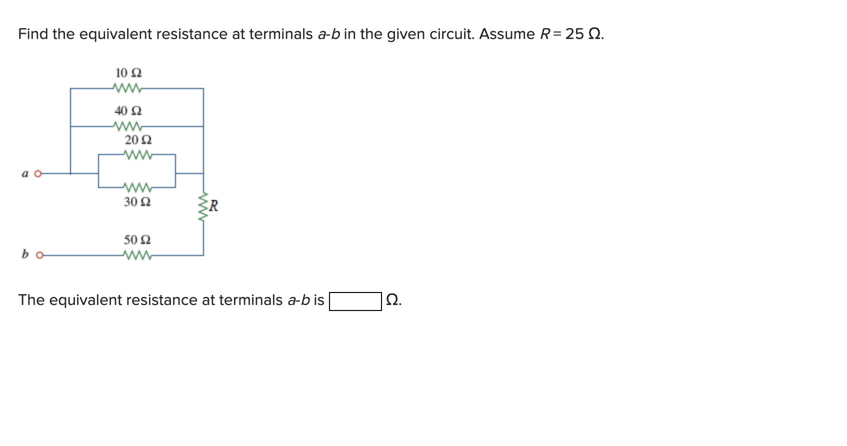 Solved Find the resistance across terminals a-b (Rab) by | Chegg.com
