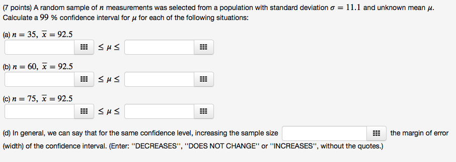 Solved = 11.1 and unknown mean u. (7 points) A random sample | Chegg.com