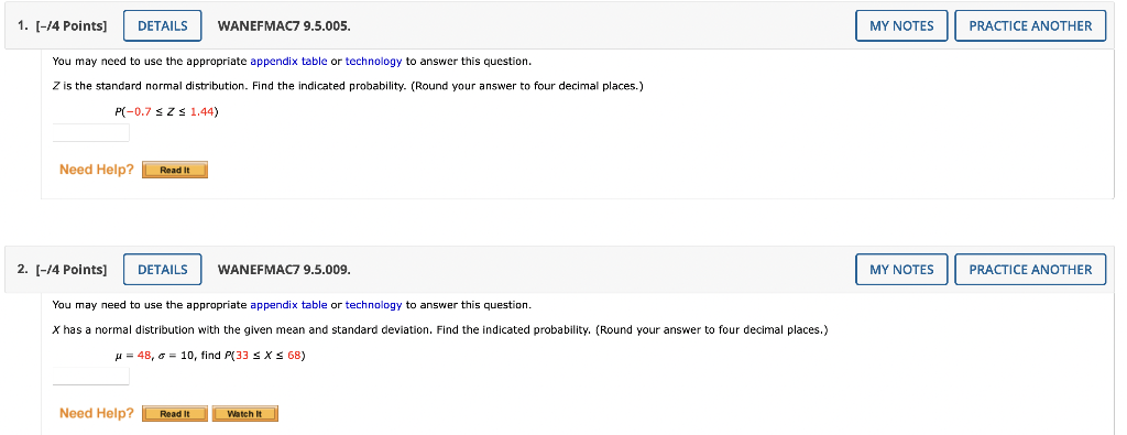 Solved 1. (-14 points) DETAILS WANEFMAC7 9.5.005. MY NOTES | Chegg.com