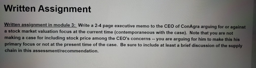 Written Assignment Written assignment in module 3: | Chegg.com
