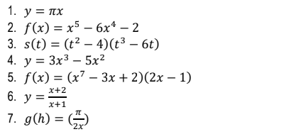 Solved Solve the derivatives, by applying and using the | Chegg.com