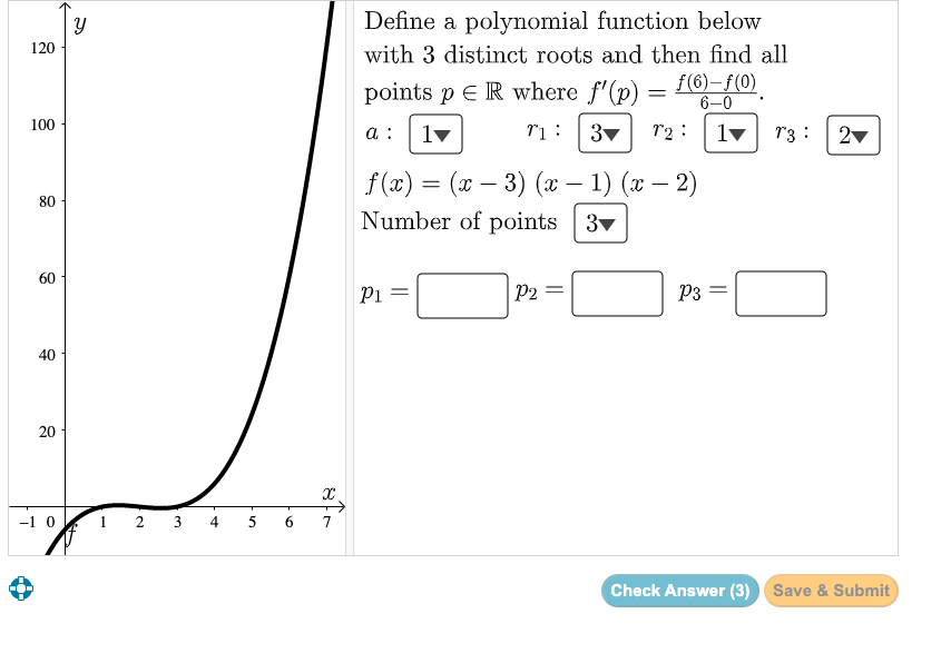 Solved define a polynomial function below with 3 distinct | Chegg.com