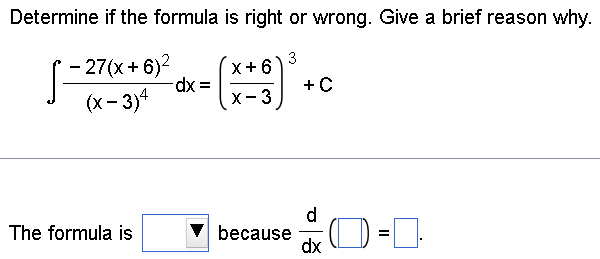Solved Determine if the formula is right or wrong. Give a | Chegg.com