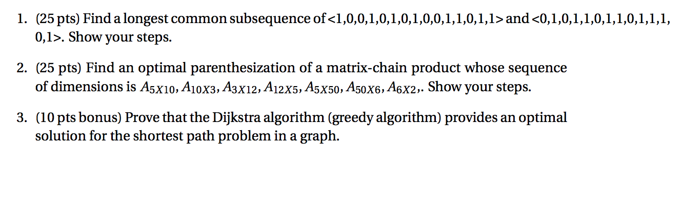 Computer Science Algorithm Problems! Please Attempt | Chegg.com