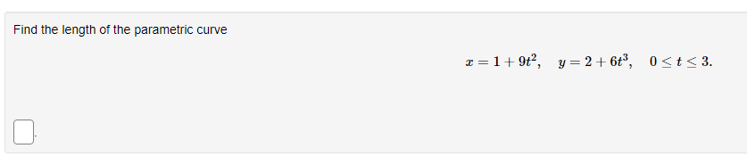 Solved Find the length of the parametric | Chegg.com